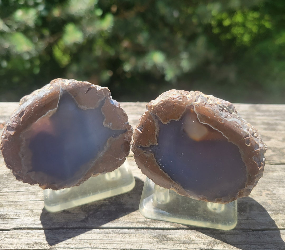 A Very Nice Pair of Polished Thunder Eggs From Oregon thundereggs - Etsy