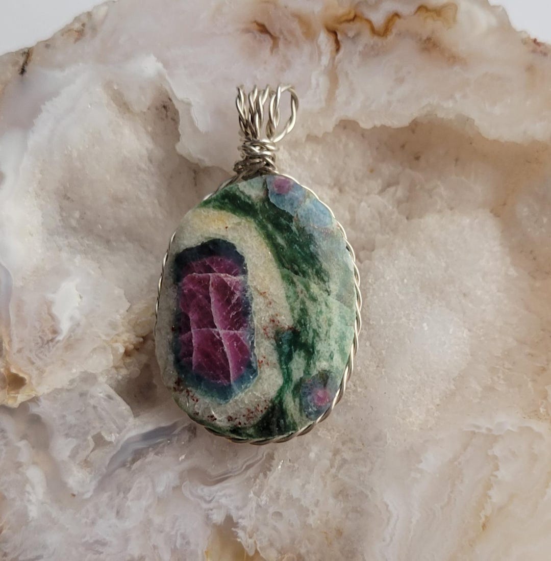 A Outstanding Ruby Fuchsite Wire Wrapped Pendant - Etsy