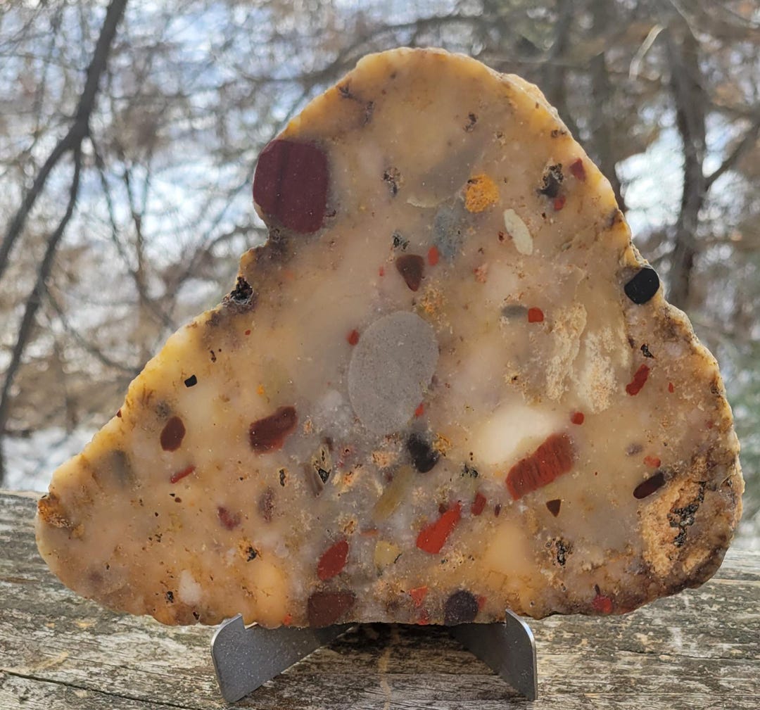 A Colorful Rough Slab of Michigan Puddingstone - Etsy