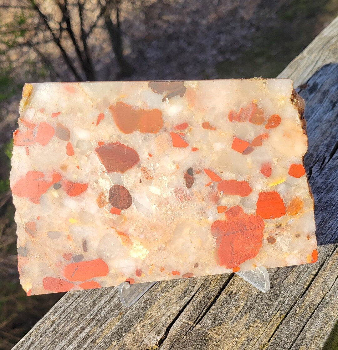 A Colorful Rough Slab of Michigan Puddingstone - Etsy