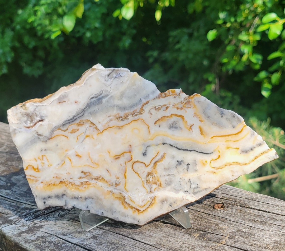Banded Onyx Slab, Rough Cut Stone - 7.5 X 4.25" - Etsy