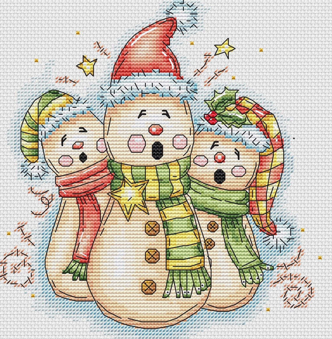 Cross-stitch Scheme Christmas Showmen Embroidery Pattern PDF - Etsy