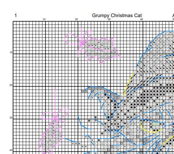Christmas Grumpy Cat Cross Stitch Pattern | Holiday Cat PDF Design - Etsy