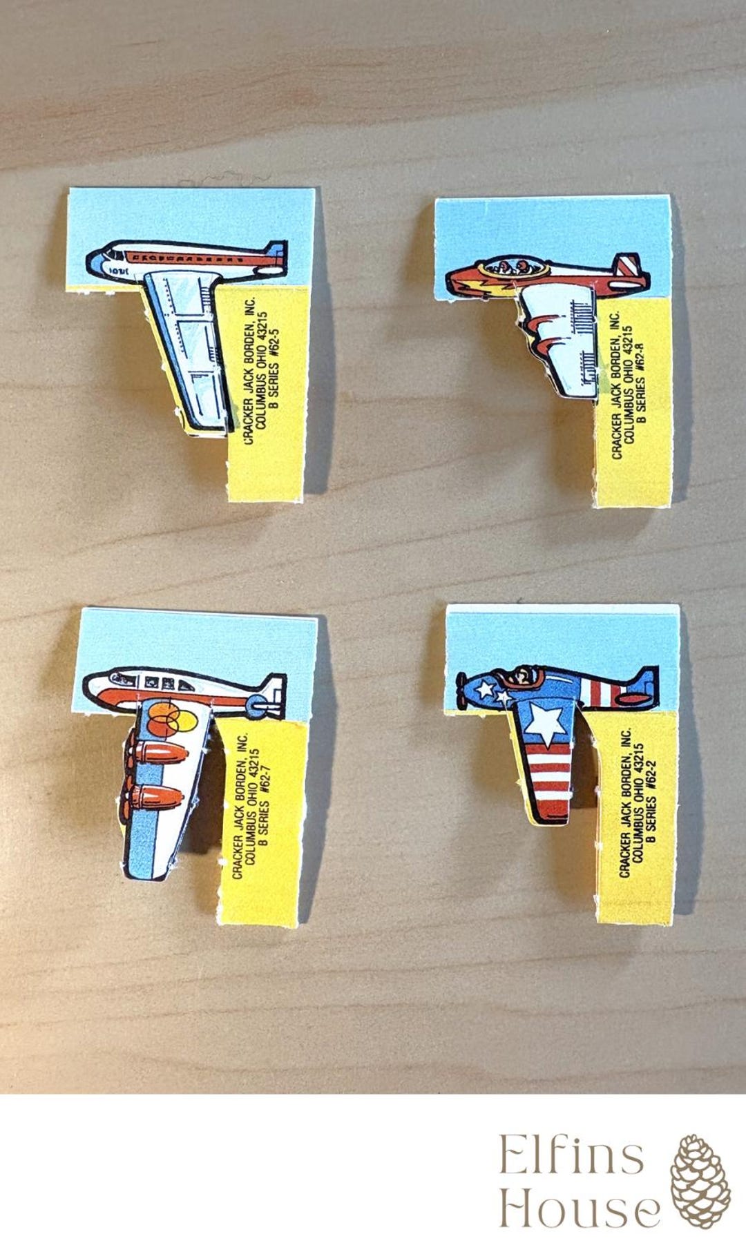 Vintage Cracker Jack Prize Rings: 1987 Paper Airplane Toys - Set of 4 ...