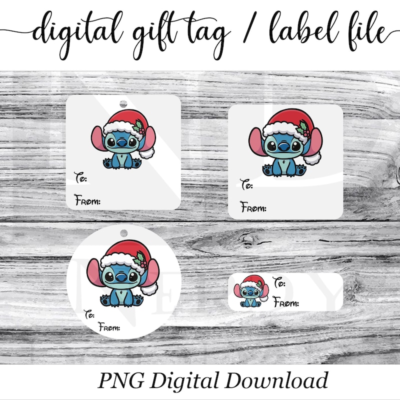 Stitch Christmas Name Tags - Etsy