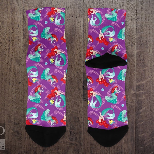 Mermaid Cartoon Socks - Etsy
