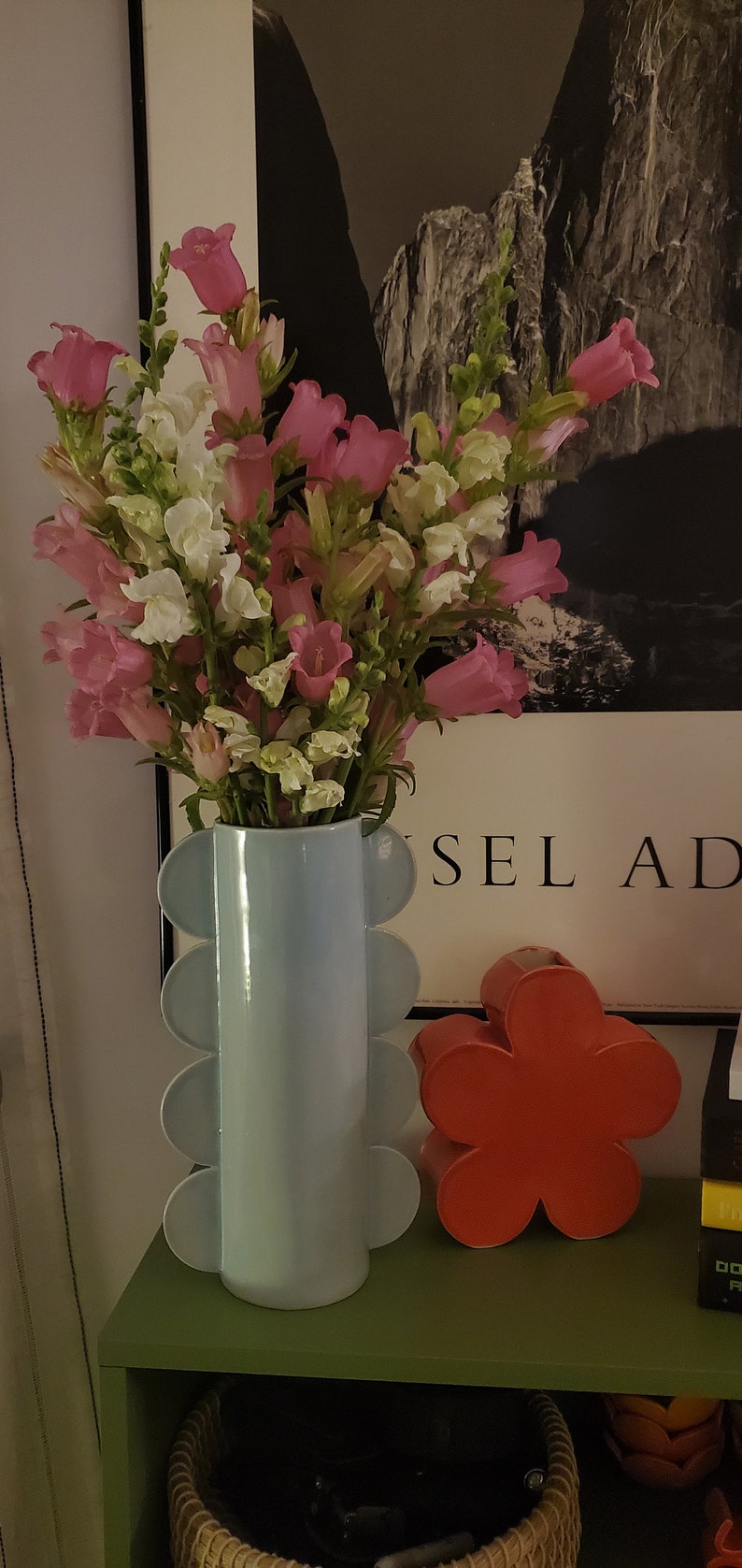 Blue Flower Vase - Handbuilt Ceramic Vase - Etsy