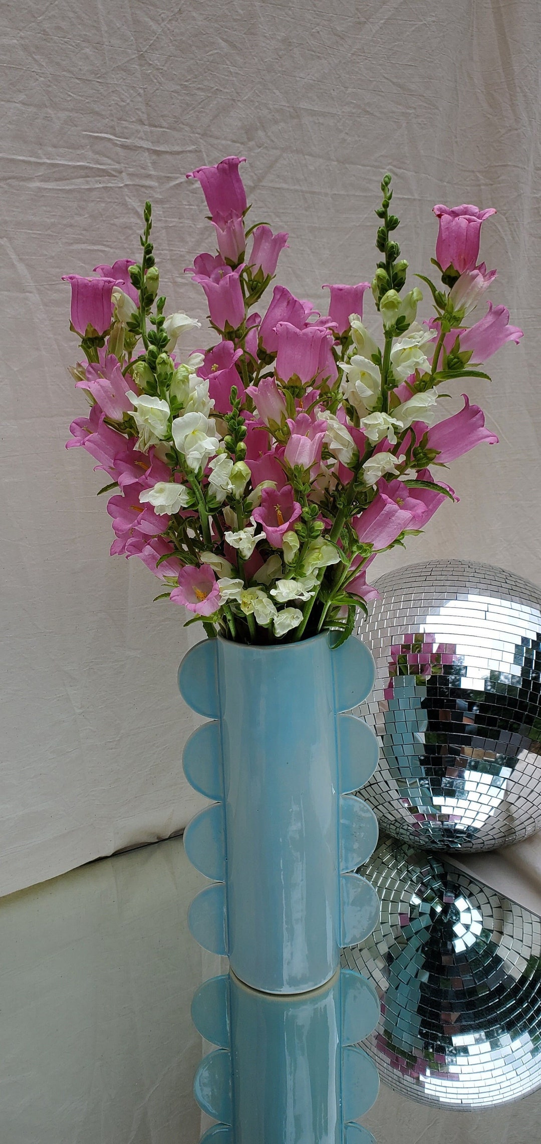 Blue Flower Vase - Handbuilt Ceramic Vase - Etsy