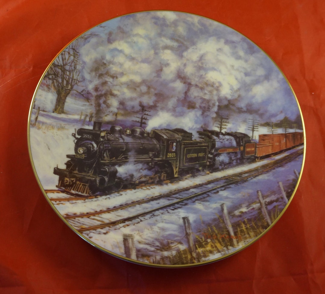 Steam on the CPR Plate by Artist Ted Xaras Frosty Morning - Etsy