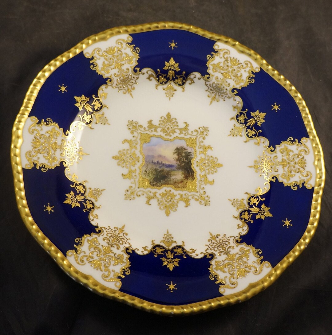 Coalport Hand Painted Raised Gold Plate - Etsy
