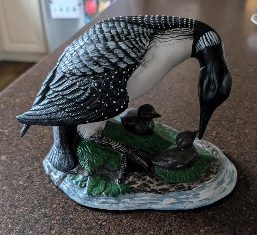 Ceramic Loon With Young on the Shore - Etsy