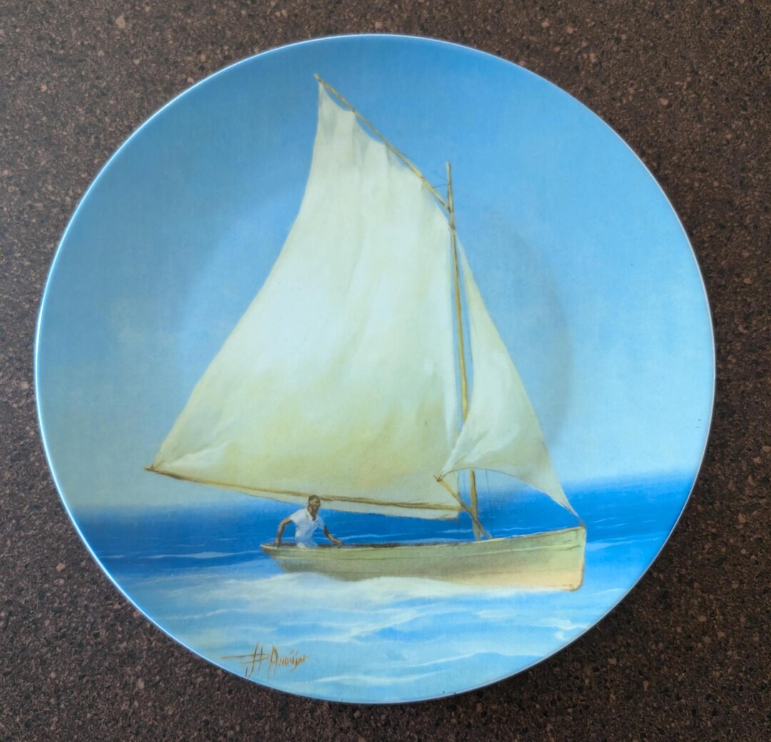 Arte De Cate Plate by Artist Juan Plutarco Andujar SAILBOAT - Etsy