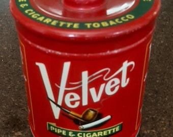 Vintage Velvet Pipe & Cigarette Tobacco Tin,very Worn and Rustic, A ...