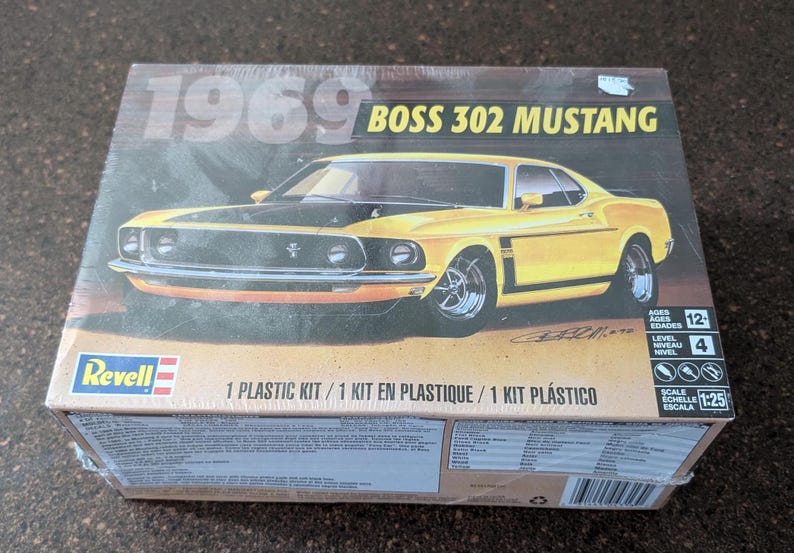 Revell 1969 Boss 302 Ford Mustang 1/25 Scale Plastic Model Kit 85-4313 ...