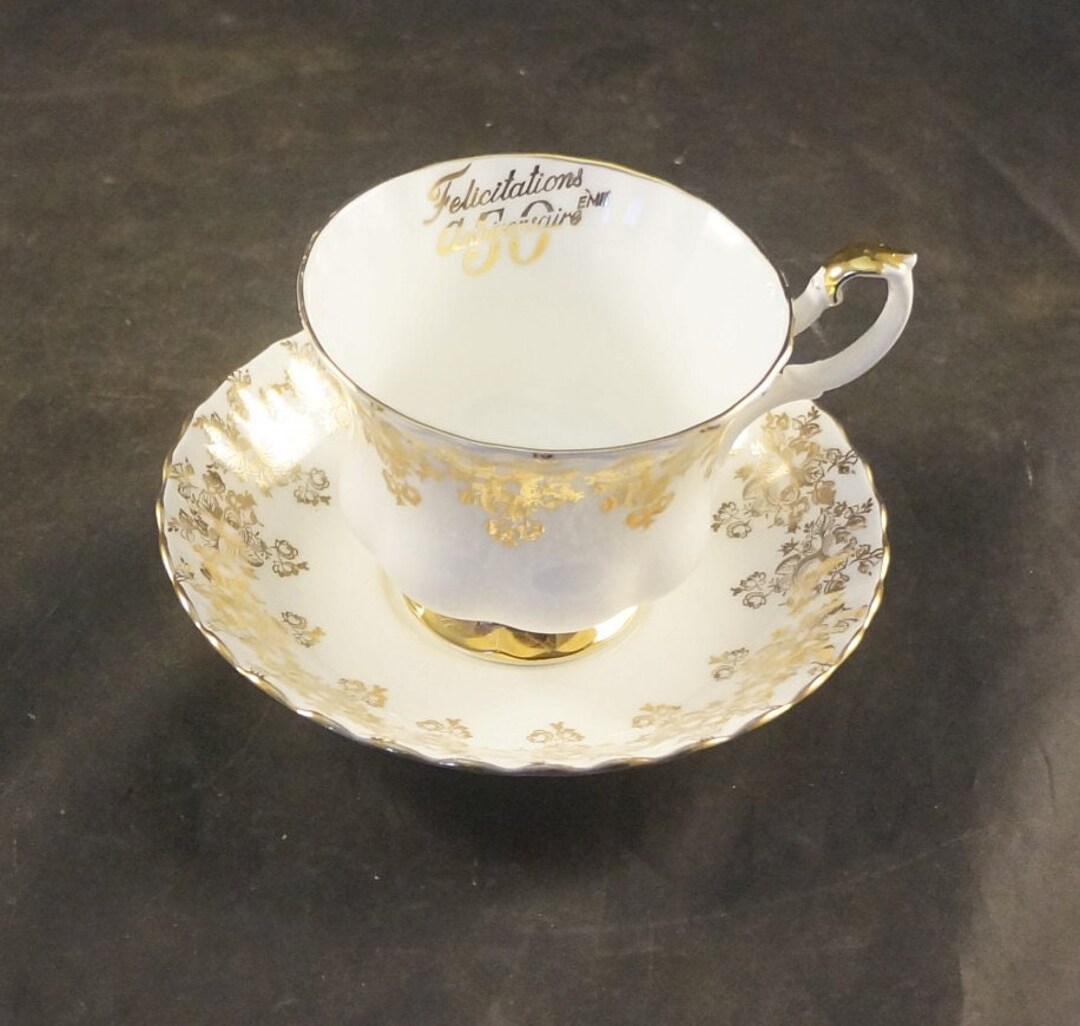 Royal Albert Fine Bone China Cup and Saucer Felicitations 50 ...