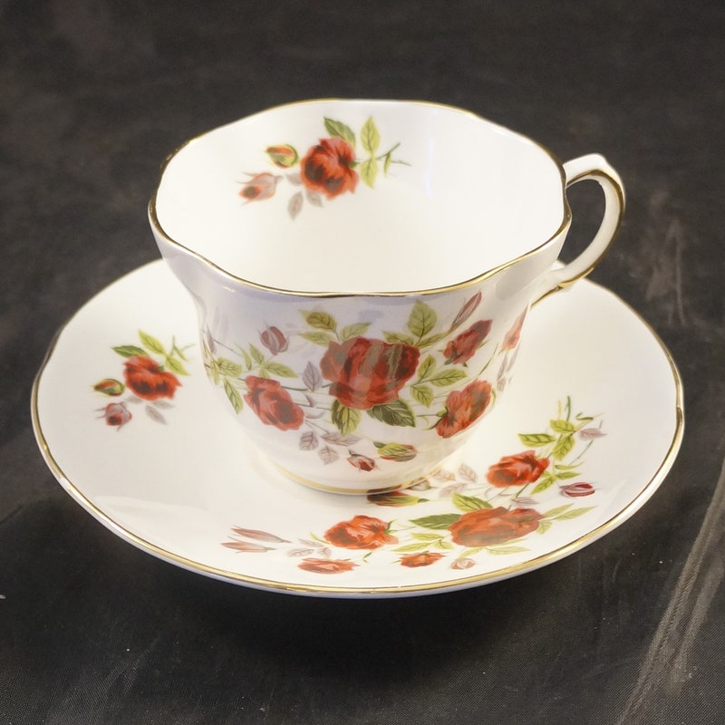 Red Rose Tea Cup - Etsy