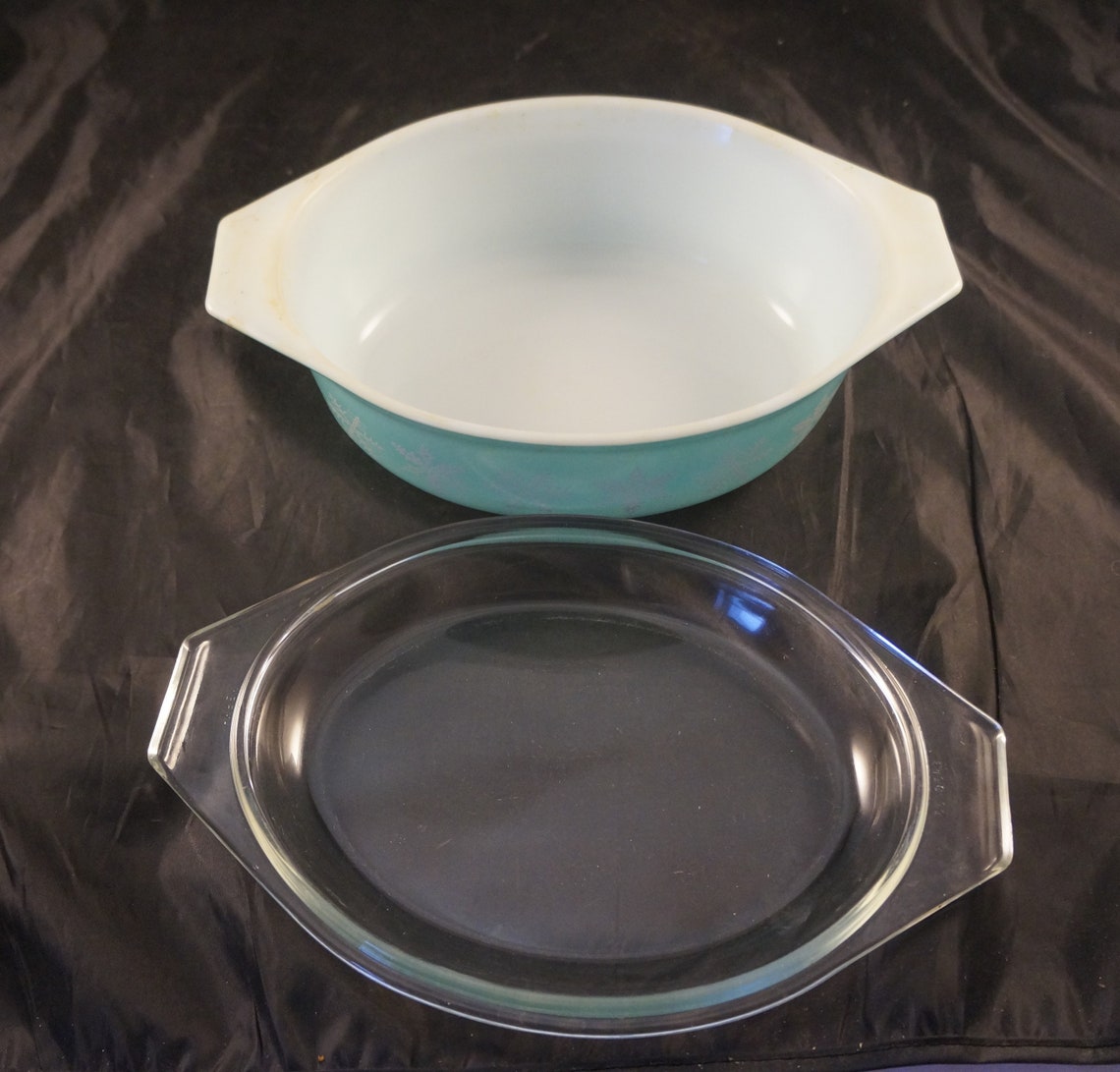 Cazuela ovalada Pyrex 043 con tapa transparente Copo de nieve | Etsy