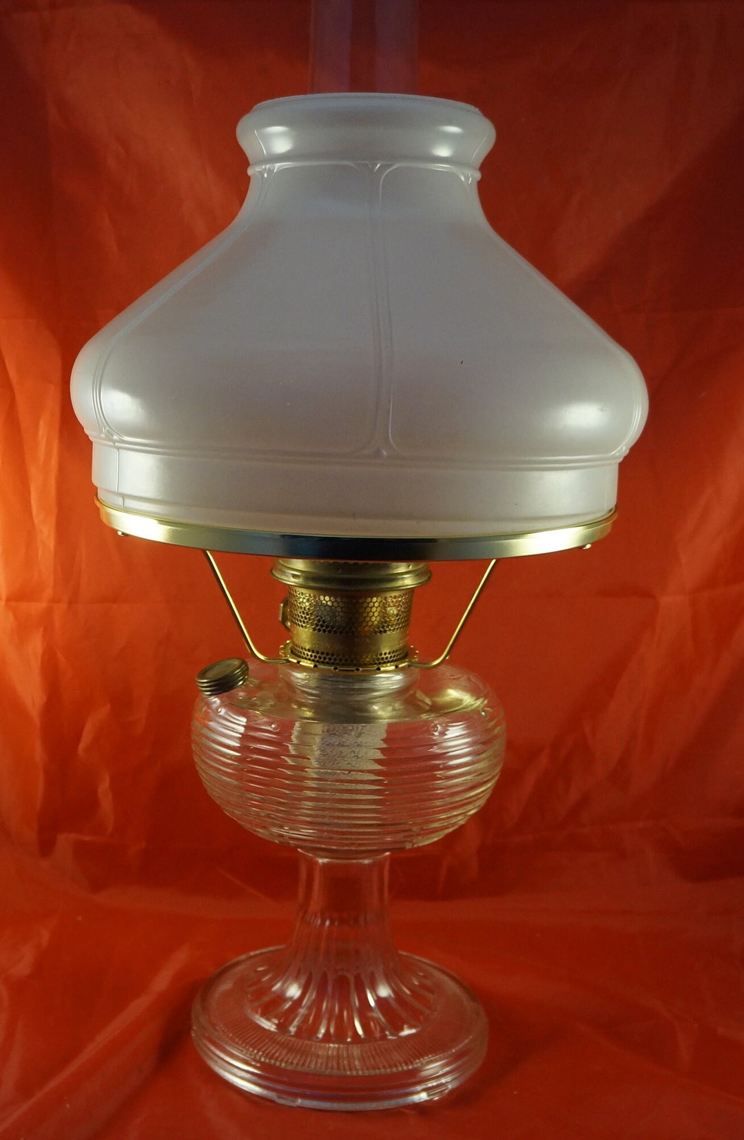 Aladdin Bee Hive Lamp With White 701A Shade and Post 1977 Number 23 ...