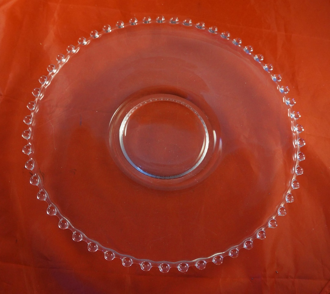 Large Vintage Imperial Glass Candlewick Cake Plate 13" Diameter - Etsy