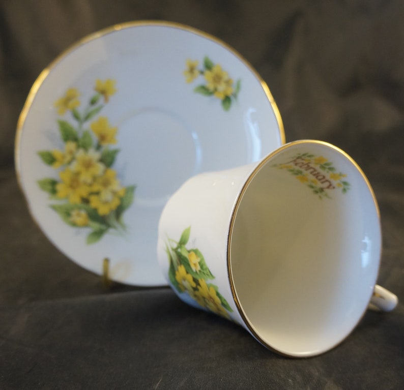 Springfield Fine Bone China Cup & Saucer Flower of the Month - Etsy
