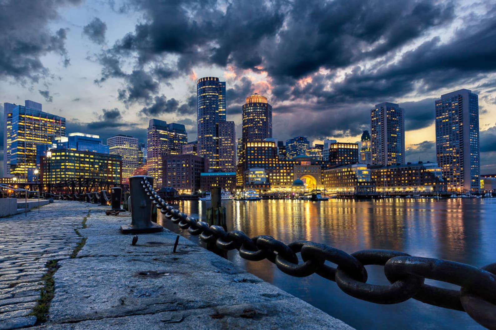 Boston Harbor Sunset Boston, MA, USA - Etsy
