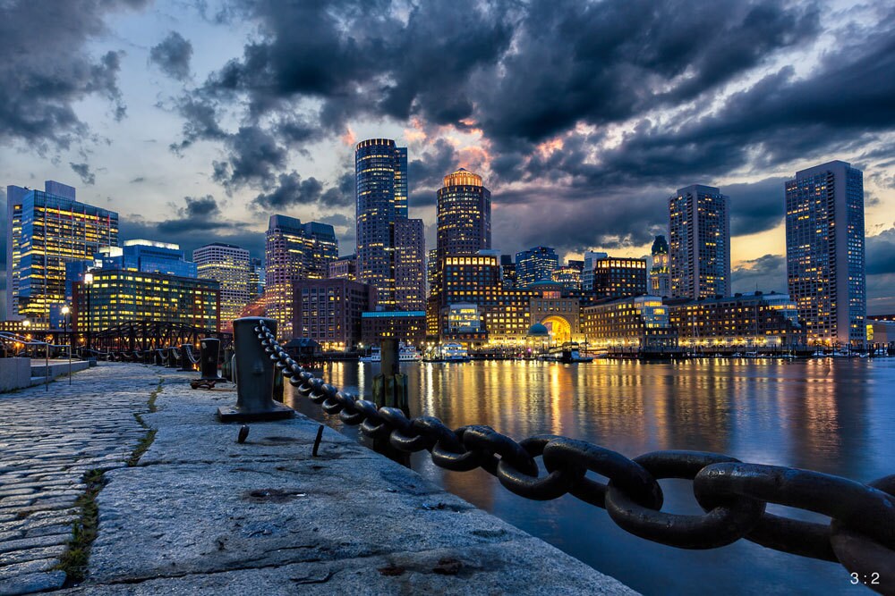 Boston Harbor Sunset Boston, MA, USA - Etsy