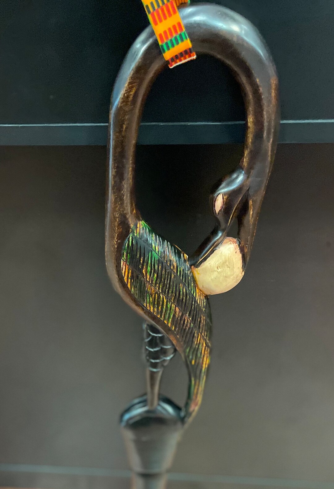 Sankofa Cane , African Cane , Wooden Cane , Ethnic Cane, Tribal Cane ...