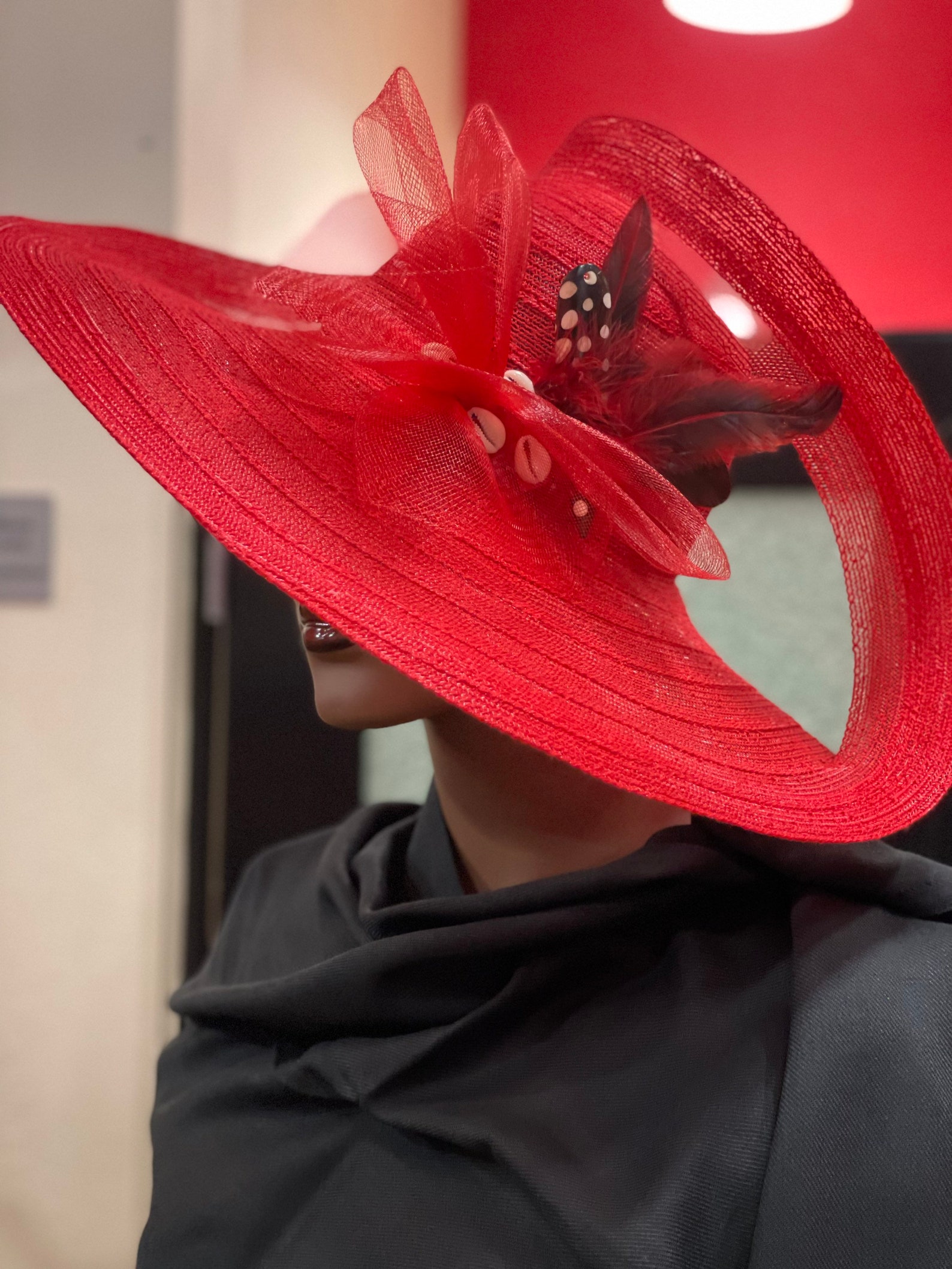 Ruby Red Summer Hat Red Church Hat Red Bridal Hat Tea - Etsy
