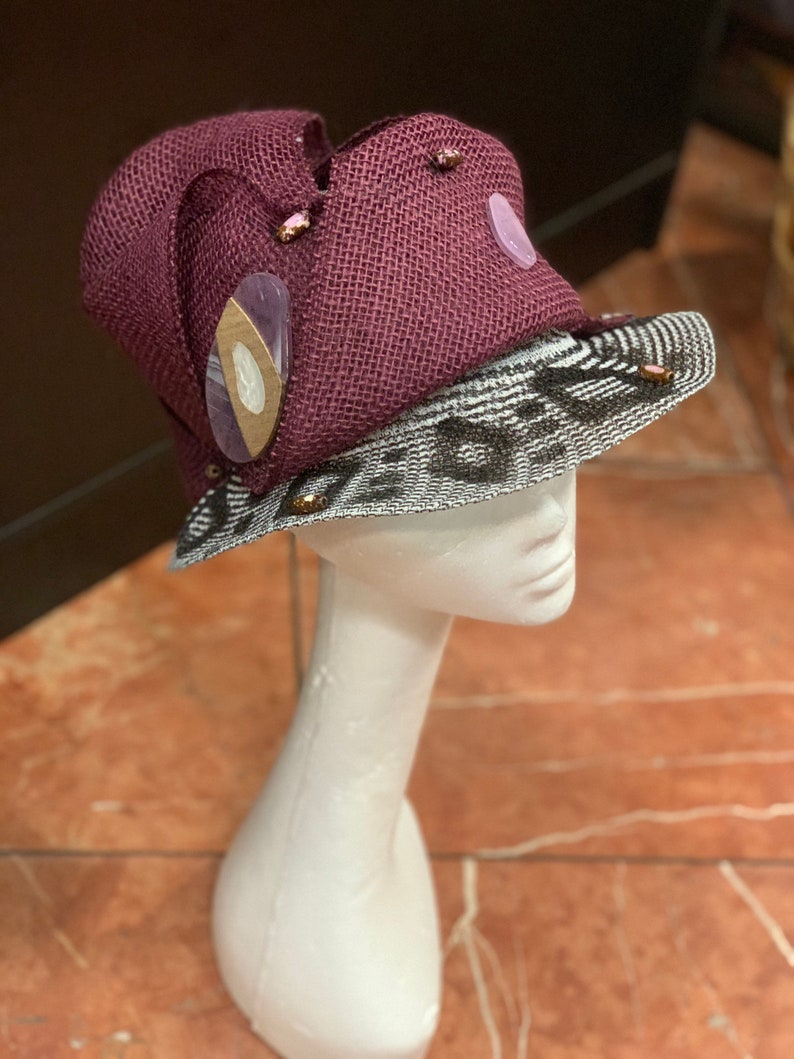 African Funk Hat Natural Straw Hat Zulu Hat Stingy Brim Hat - Etsy