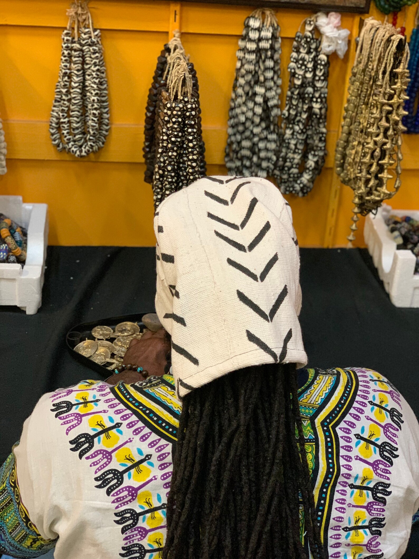 Roots Hat Mudcloth Locs Hat Mudcloth Tam Rasta Hat | Etsy