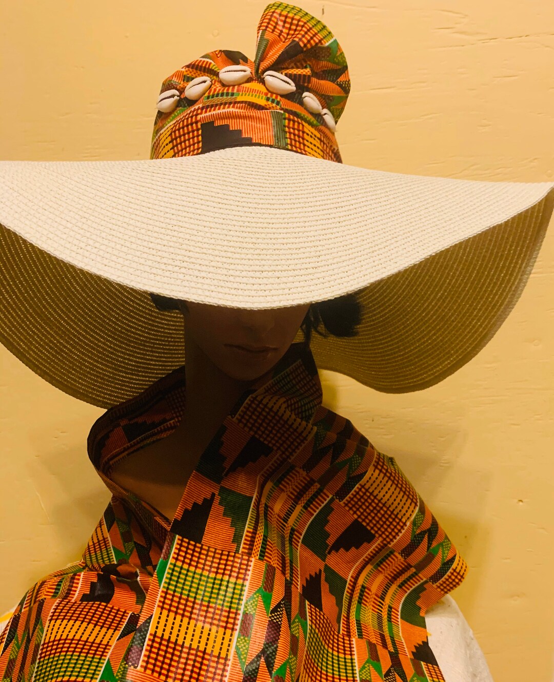 African Wide Brim Hat, Kente Cloth Hat, African Sun Hat, African Beach ...