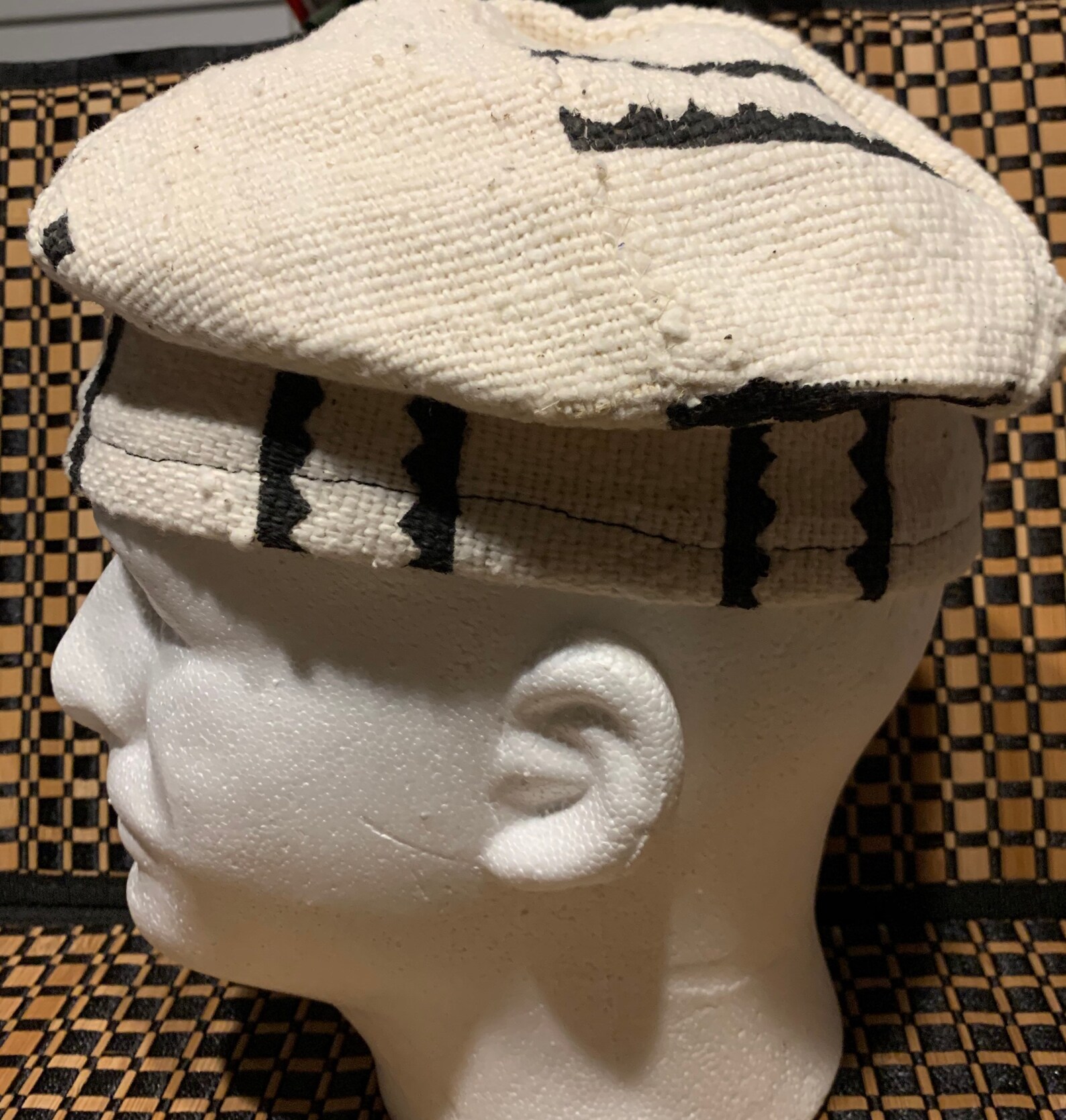 White Mudcloth Kufi Mudcloth Kufi Mudcloth Hat Mudcloth | Etsy