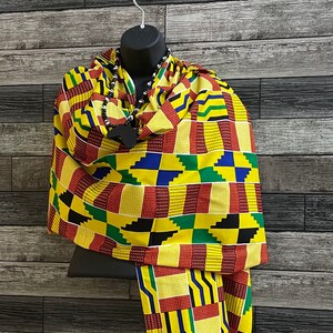 African Shawl, African Wrap, African Throw, Kentecloth Shawl, Kente ...