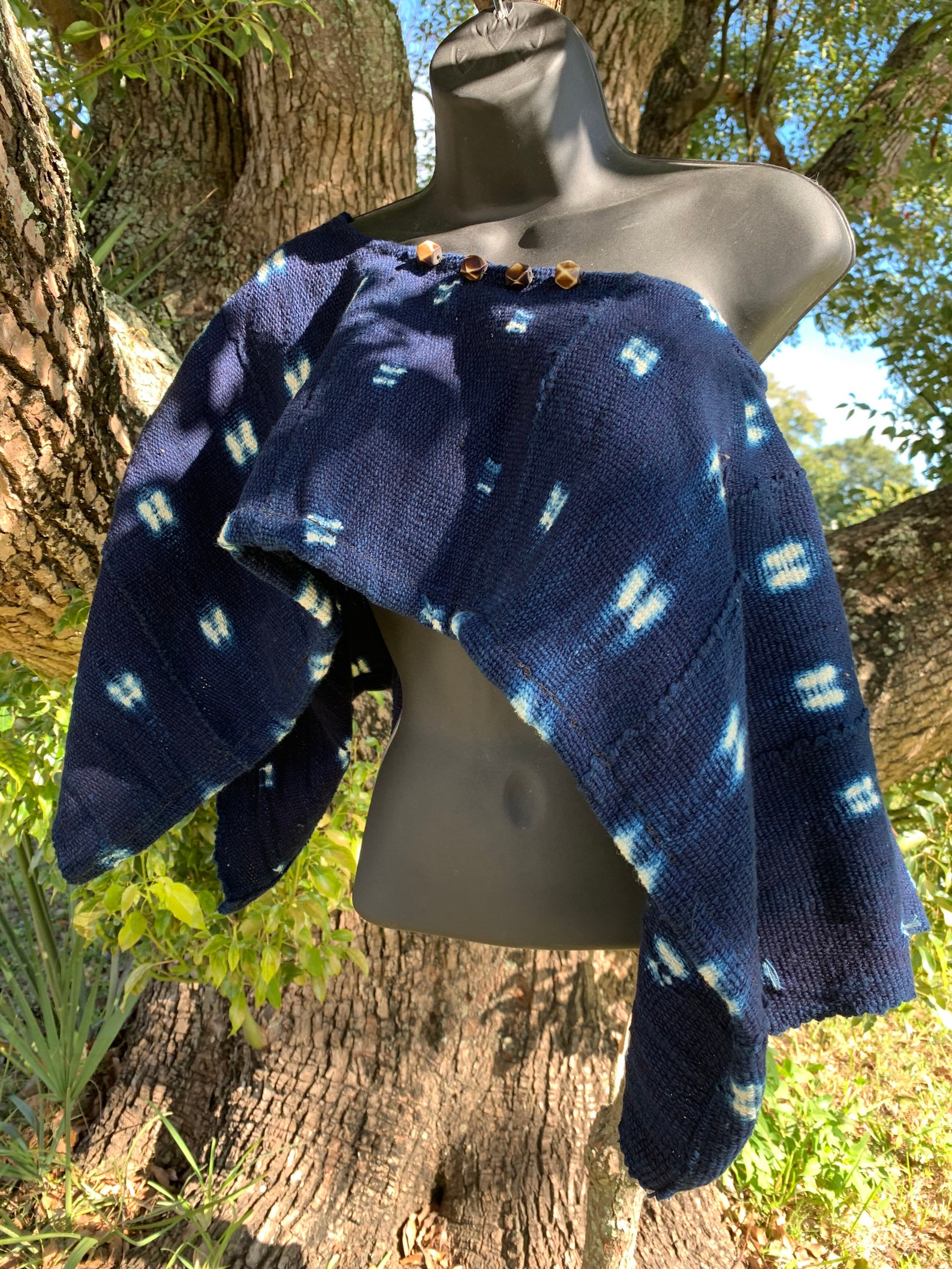 Indigo Shrug Indigo Poncho Indigo Shawl African Poncho - Etsy