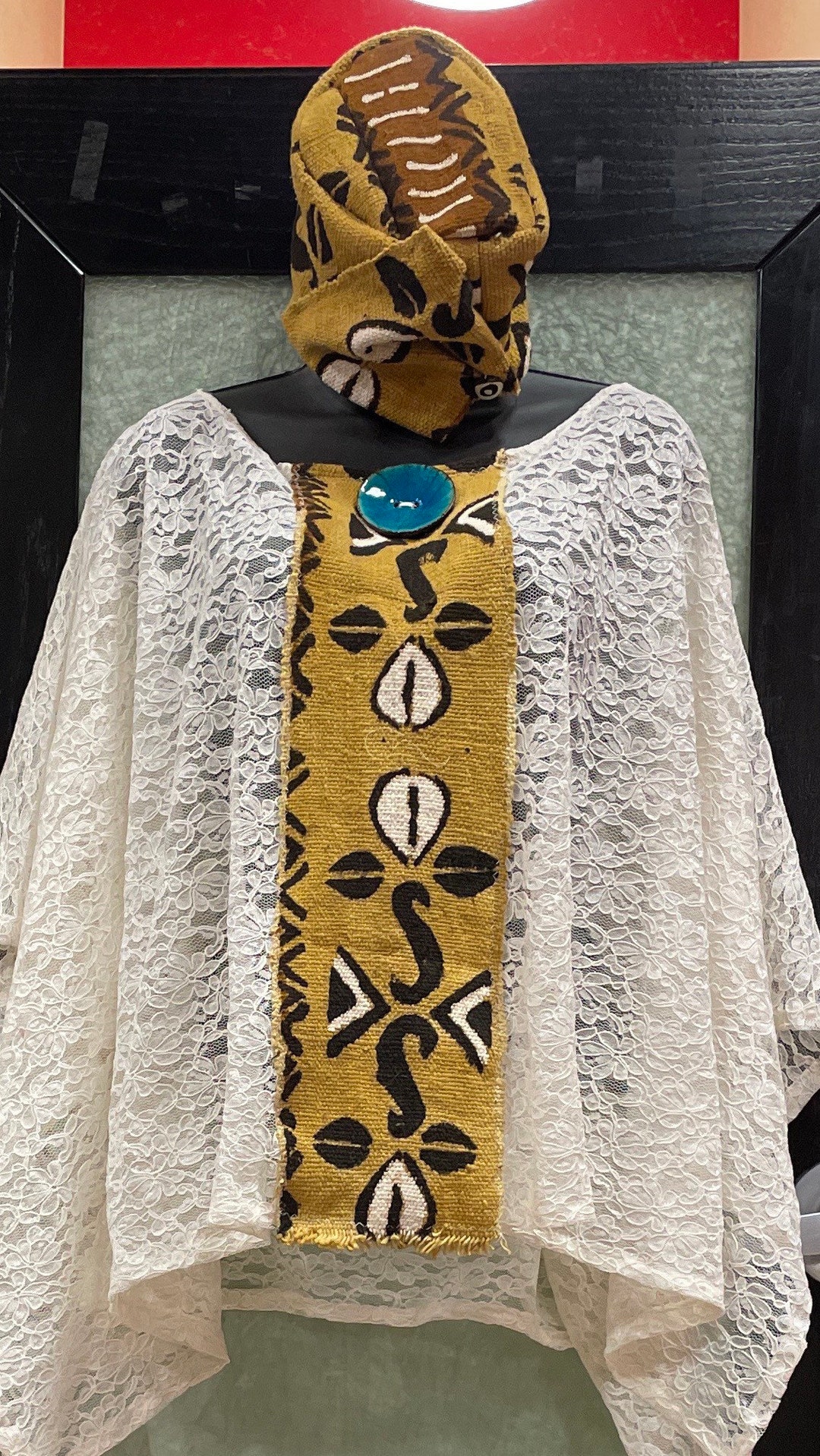 Lace Shrug and Hat, Lace Mudcloth Shrug, African Shrug, Kimmo, Ethnic ...