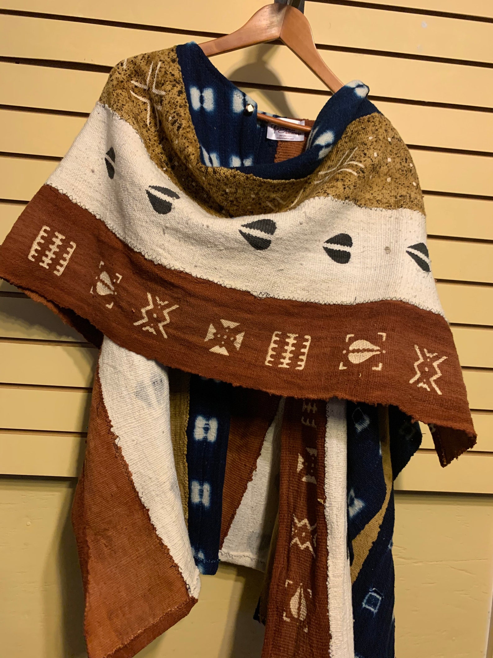 African Shawl, African Wrap, Mudcloth Shawl, Multicolor Mudcloth Shawl ...