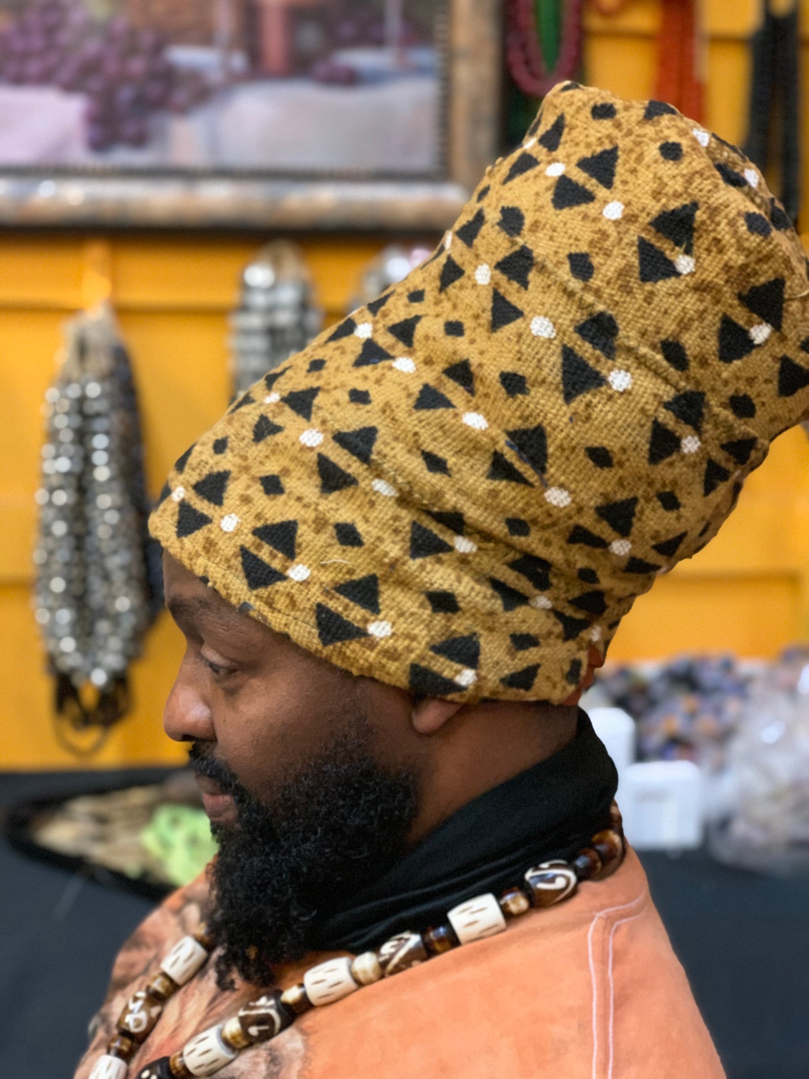 Dreadlock Hat Locs Hat Rasta Hat Tam RW Mudcloth - Etsy