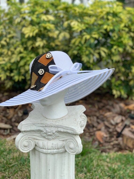 White Wide Brim Hat Women White Hat Kentucky Derby Hat Kuba - Etsy
