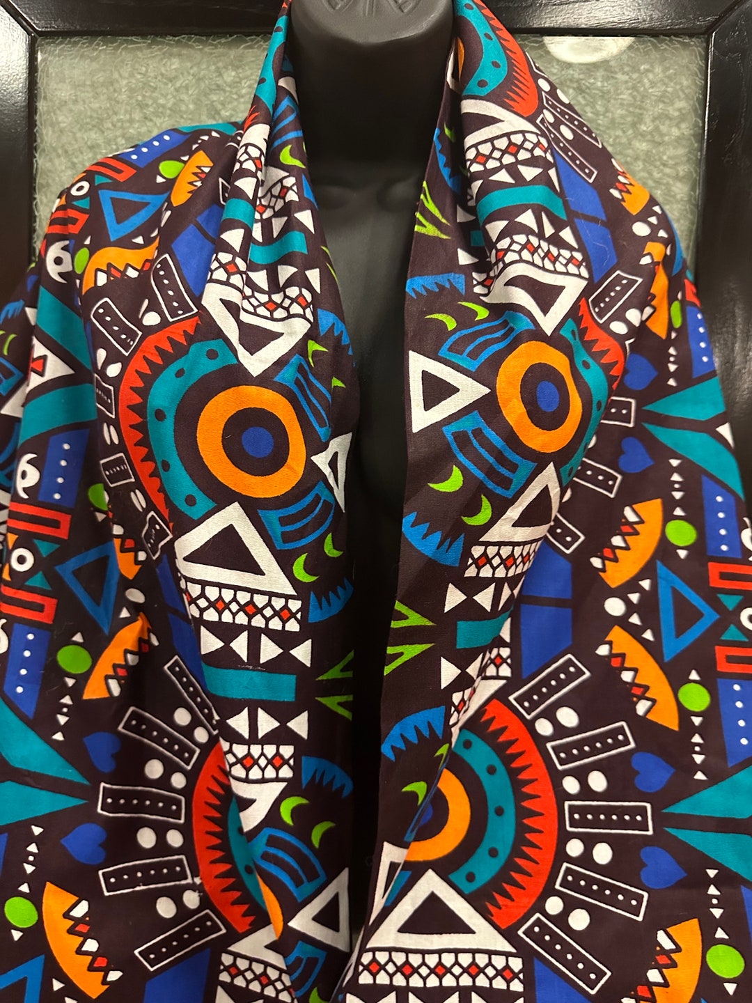 African Scarf , Ethnic Shawl, Adrinka Scarf, Tribal Scarl, Multicolor ...