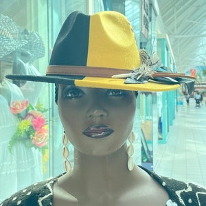 Black and Gold Fedora, Weatern Hat, Cowboy Hat, Designer Hat - Etsy