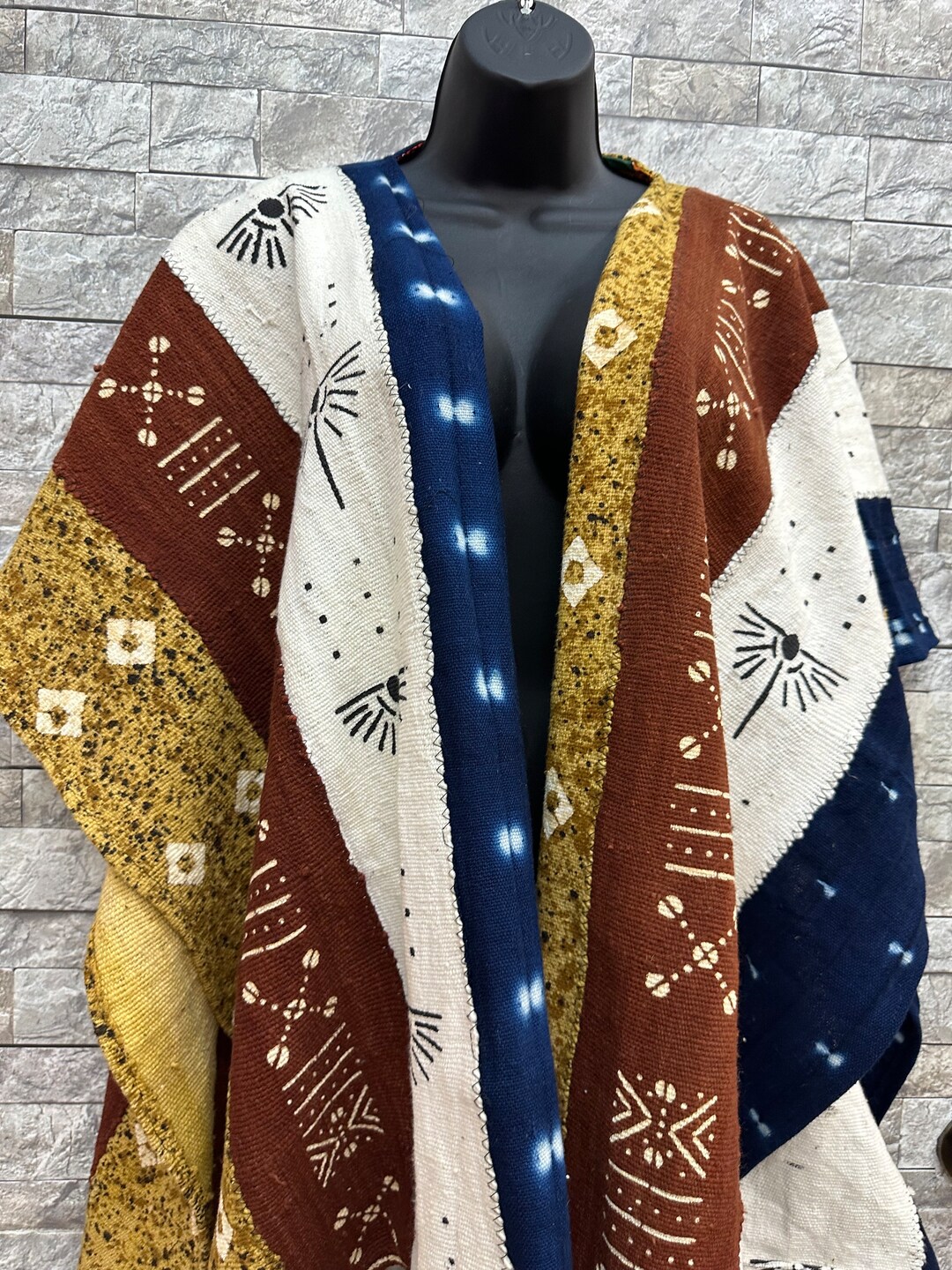 Mudcloth Shawl, Multicolor Bogolan Shawl, African Shawl, Ethnic Shawl ...