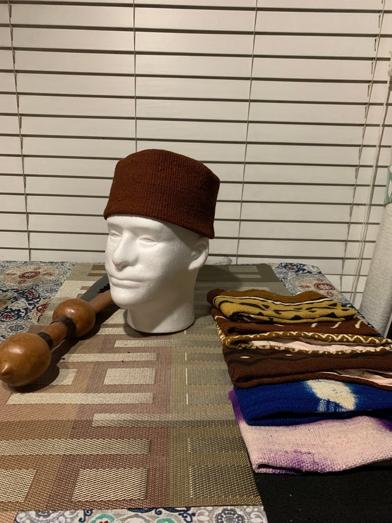 Brown Mudcloth Kufi, African Kufi, Bogolan Kufi, African Mens Hat - Etsy