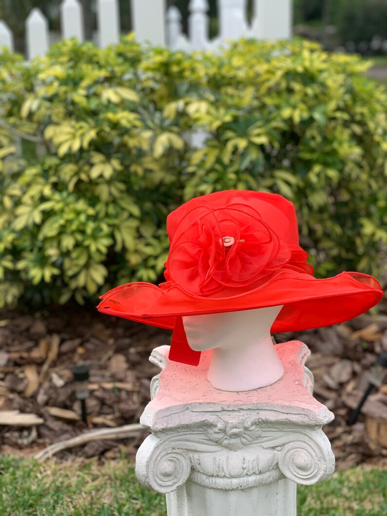 Red Hat Red Spring Hat Summer Hat Ted Wide Brim Hat | Etsy