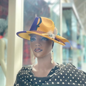 Western Fedora , Designer Fedora , Purple and Gold Fedora - Etsy