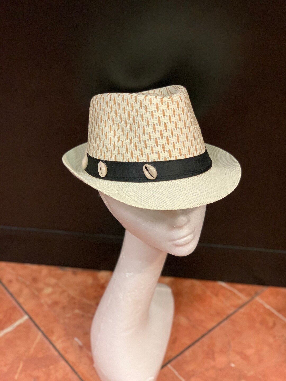 African Fedora Hat, African Cowrie Shell Fedora, Fedora Hat, Ethnic Hat ...