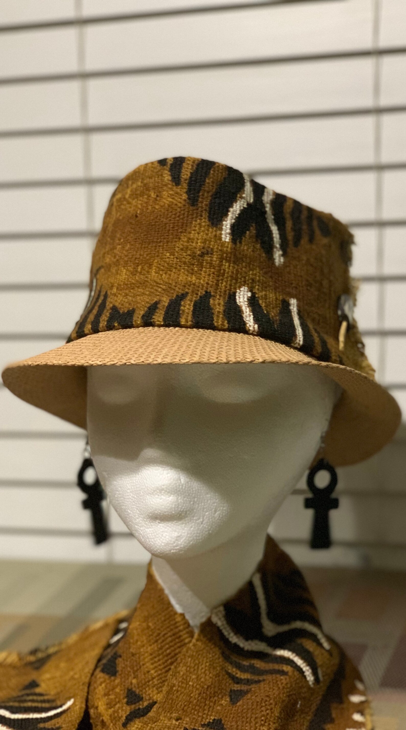 Mudcloth Hat, Fedora , Mudcloth Crown, Zulu Hat, Ethnic Hat, African ...