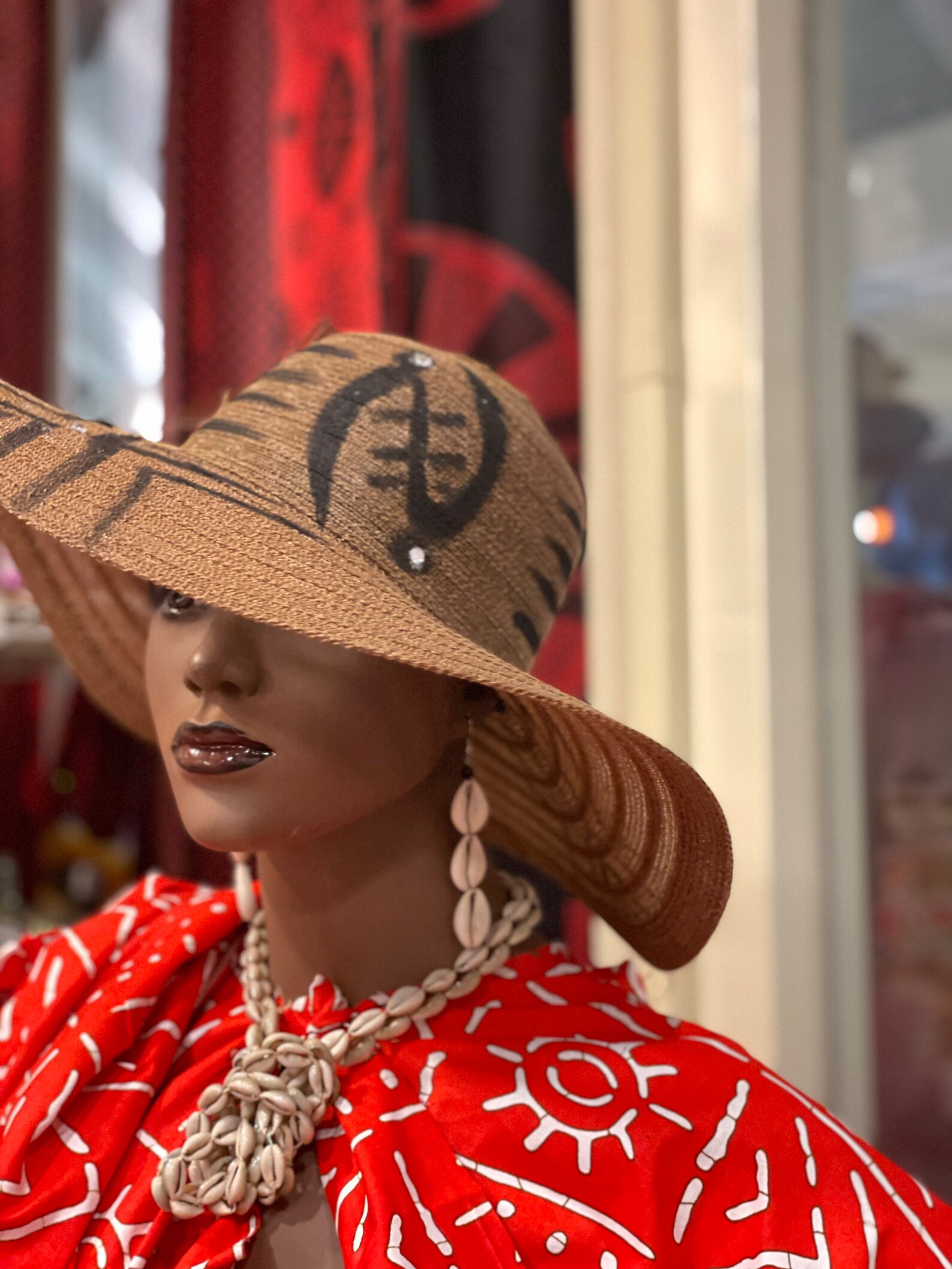 Kuba Cloth Wide Brim Black Hat Black Designer Hats Black - Etsy