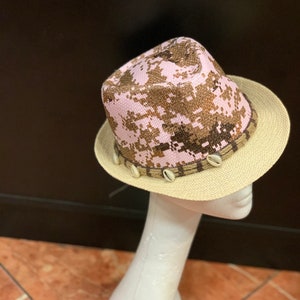 Pink Camo Fedora African Hat, African Fedora Hat, African Funk Hat ...