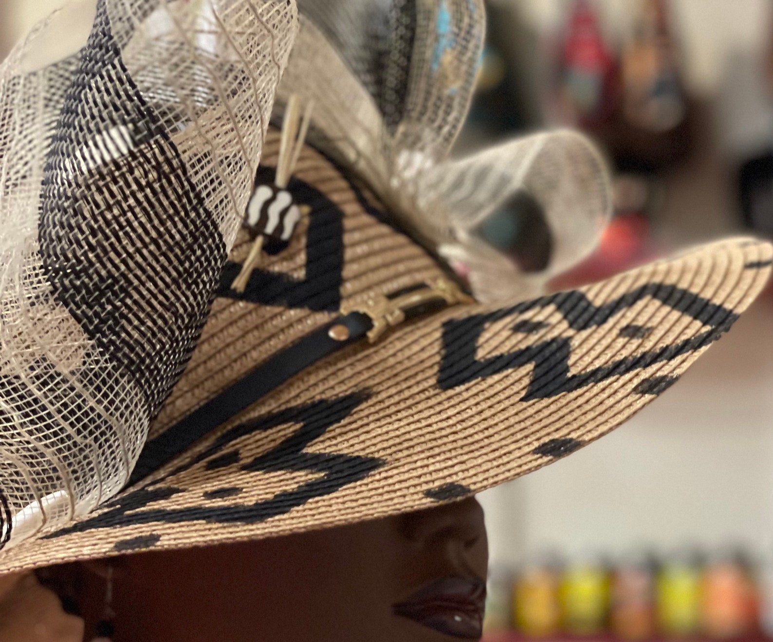 African Zulu Hat, Brown Wide Brim Zulu Hat, African Hat, Ethnic ...