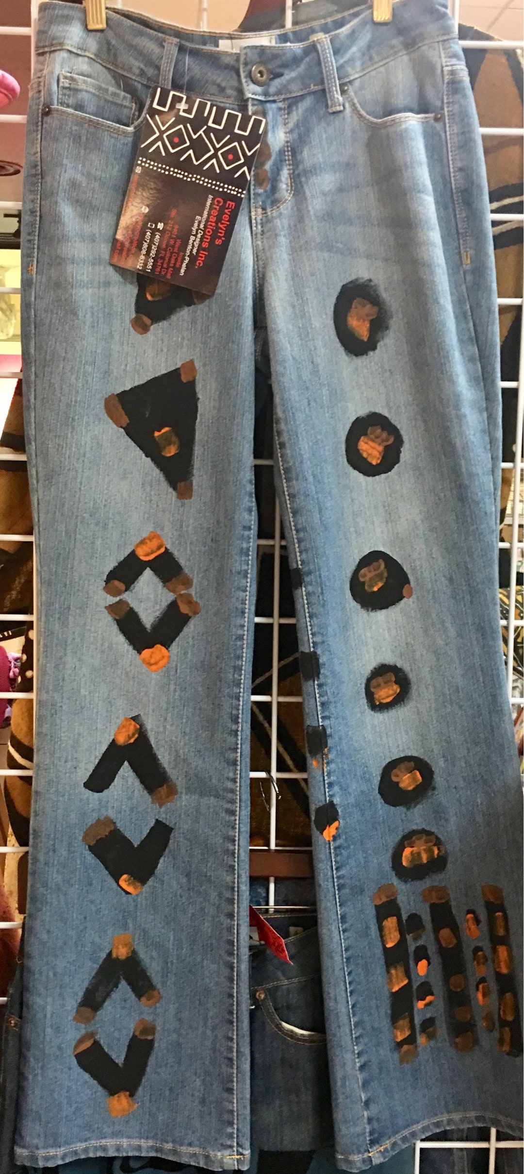 Mud Cloth Jeans, Hand Painted Jeans, Custom Jeans - Etsy